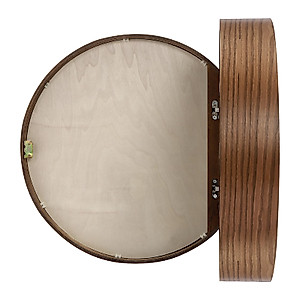 YUMIONB Round Bathroom Mirror Cabinet, Wall-Mounted Bathroom Mirror Cabinet Bathroom Storage Cabinet Bathroom Vanity Mirror Cabinet 3 Level Mirror Cabinet for Bathrooms, Toilets, Balconies (Walnut)