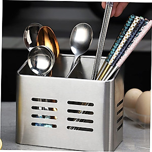 Angoily Stainless Steel Chopstick Holder Bar Table Chopsticks Racks Utensil Drying Rack Basket Straw Dispenser Metal Stand Metal Chopsticks Utensil Holder Pipette Multifunction