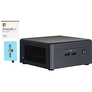 Intel NUC 11 Pro NUC11TNHi5 Home & Business Mini Desktop i5-1135G7 4-Core, 8GB RAM, 500GB HDD (2.5), Iris Xe, WiFi, Bluetooth, HDMI, Win 11 Home with MS 365 Personal, Hub