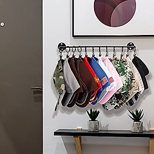 CAPHONT Hat Wall Rack Cap Organizer 2 Pack Baseball Hat Racks Display Holder with 24 Detachable Metal Clips Hooks Baseball Cap Display Wall Mounted