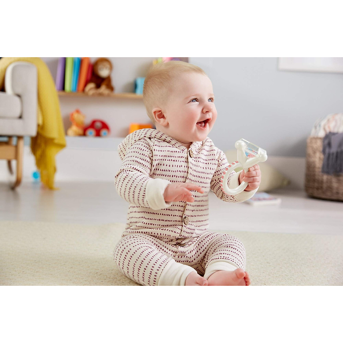 Fisher-Price Rock ‘n Rattle Teether Ring, Baby Rattle and Teething Toy