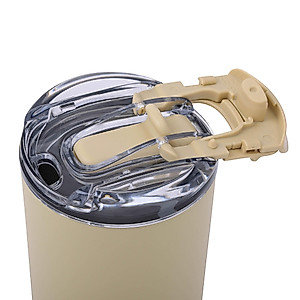 Manna Groove Stainless Steel Insulated Tumbler with Locking Tritan Lid and Flip-up Straw - 30 Oz - Dandelion Powder Coat