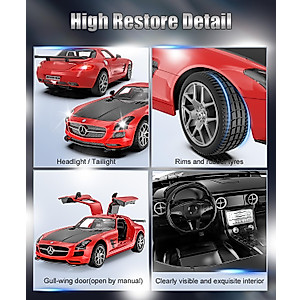 AEROQUEST Remote Control Car, 1:14 Scale Mercedes Benz Rc Cars Officially Licensed 15Km/h Fast Toy Car 7.4V 500mAh with Led Light 2.4Ghz Drift Car for Adults Boys Girls Birthday, Red