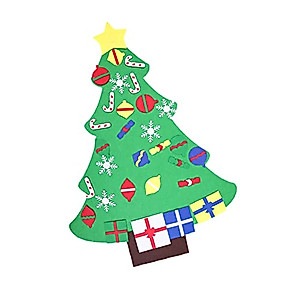 TOYANDONA 1 Set Felt Christmas Tree Nativity Ornaments Homemade Ornaments Hand Decor Christmas Wall Sign Felt Wall Christmas Tree DIY Christmas Ornaments Felt Cloth Green DIY Christmas Tree