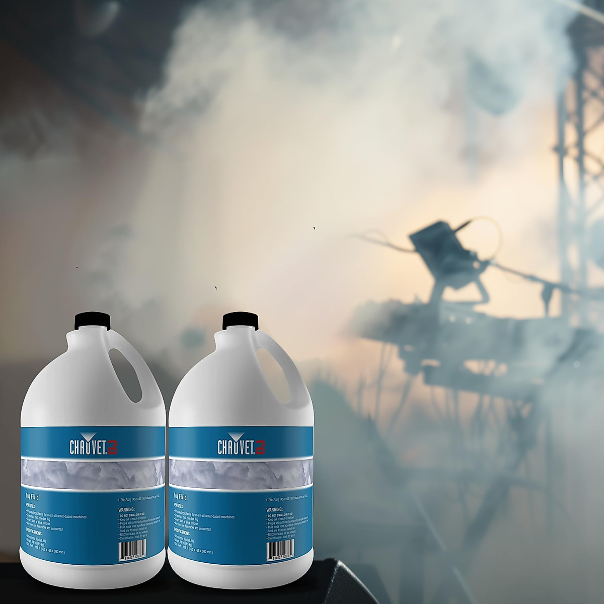 CHAUVET DJ Fog Smoke Juice Fluid 1 Gallon Bottles for Fog Machines, Compatible with Chauvet and Other Leading Brands for Enhanced Atmosphere, 2 Pack