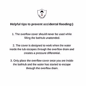 LORD OF LEISURE Madam of Leisure Infinity Bath Overflow Drain Cover - Fill Your Bathtub as High as You Dare - Not for Overflow Drains with a Lever (3.6" x 0.8", White)