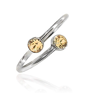 Wind and Fire 925 Sterling Silver Swarovski Stackable Expandable Ring Wrap (November)