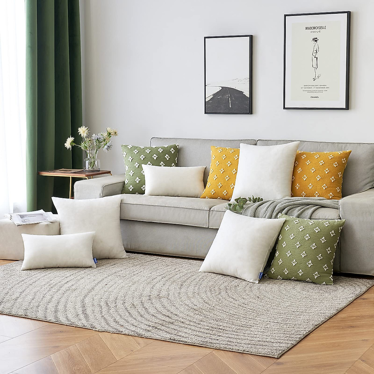 MIULEE Pillow Insert 12x20 Inch, Decorative Rectangle Throw Pillow Inserts, Premium Fluffy Pillow Forms Sham Stuffer for Sofa Couch Living Room