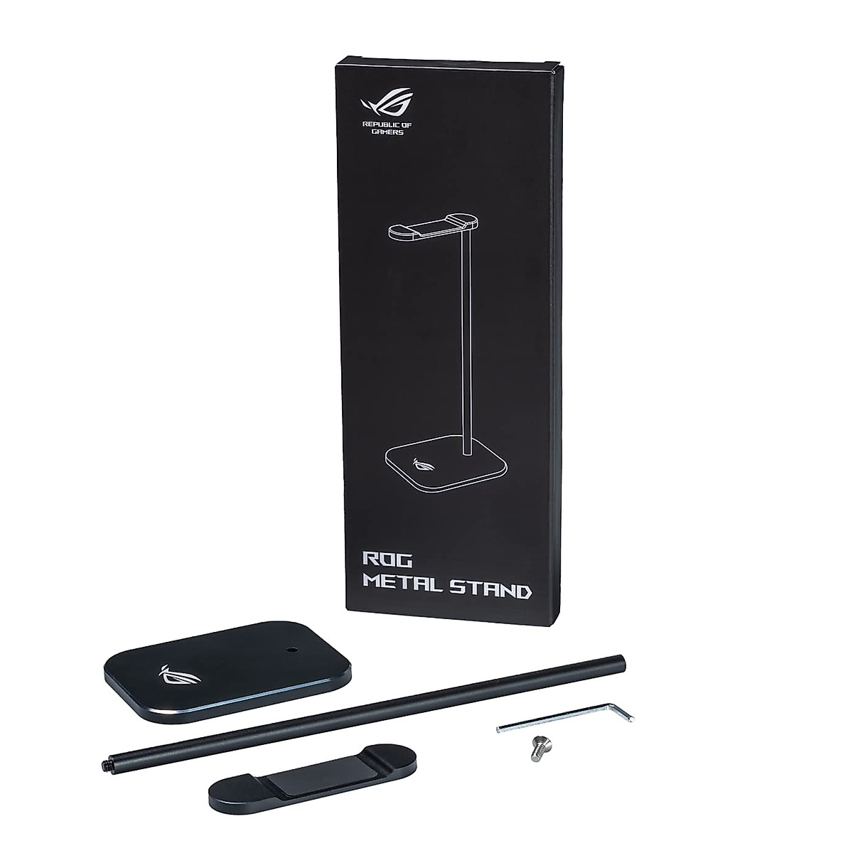 ASUS ROG Metal Gaming Headset Stand | Aluminum Structure, Stable Base, Durable & Scratch-Resistant Build, Rubber Nonslip Feet, Tall Headset Clearance, Easy to Assemble