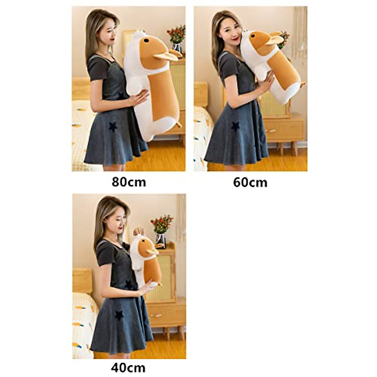 MIAOHAHA Plush Corgi Dog Toy 15.7in Stuffed Animal Corgi Doll Shiba Inu Dog Plush Pillow, Gift for Kids and Girls(Corgi,40cm/15.7in)