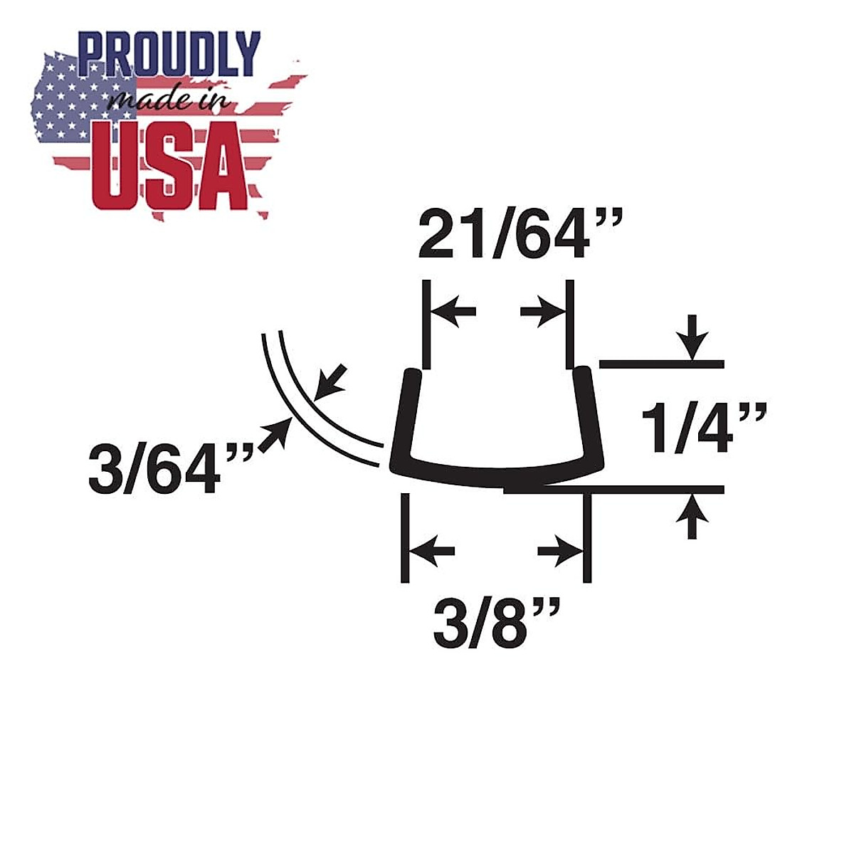 Outwater Plastics White 3/8'' Rigid PVC Plastic U-Channel/C-Channel 72 Inch Lengths (Pack of 10 Pieces, 60 feet Total)