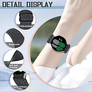 VNDAPT Elastic Bands Compatible with Samsung Galaxy Watch 5/4/6 40mm 44mm, Galaxy Watch 6 Classic 43mm 47mm, Galaxy Watch 5 Pro 45mm, Galaxy Watch 4 Classic 46mm 42mm, Adjustable Nylon Sport Straps