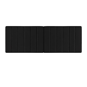 24KF Black Wall Mounted Vertical Channel Design King Headboard, Soft Comfortable Velvet Padded King/CA King Size Headboard-6036-K-Black