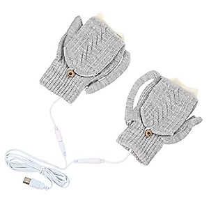 CLISPEED 1 Set Heated Gloves Ski Gloves Outdoor Gloves Knit Gloves USB Computer Gloves Electric Winter Gloves Unisex Heating Gloves Winter Warm Gloves Outdoor Sports Gloves Hand Covers Man