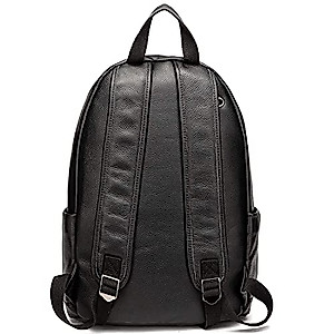 CPJ Genuine Leather Backpack Fits 15.6" Laptop Casual Daypack Schoolbag for Boys & Girls