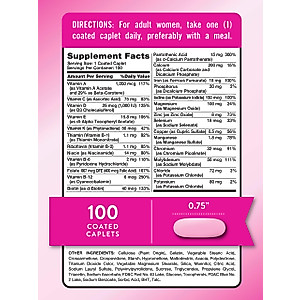 Multivitamin For Women | 100 Caplets | Non-GMO & Gluten Free | Adult ABC Complete Multivitamin | By Nature's Truth