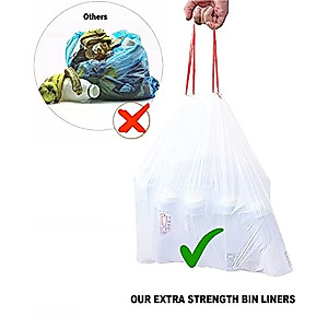 BEIDOU-PAC Trash Bags 13 Gallon Drawstring, 100 Count, Multifold Roll Garbage Bags, Tall Kitchen Trash Bag, Odorless & Extra strength White Plastic Food Scrap Bag for Home Office Bathroom Kitchen Bins