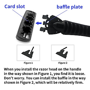 3-Blade Razor,Plastic Anti-slip Men Manual Refill Cartridges razors, Reusable Face Cleansing Care Tool, Shave Supplies for Men and Women - Black