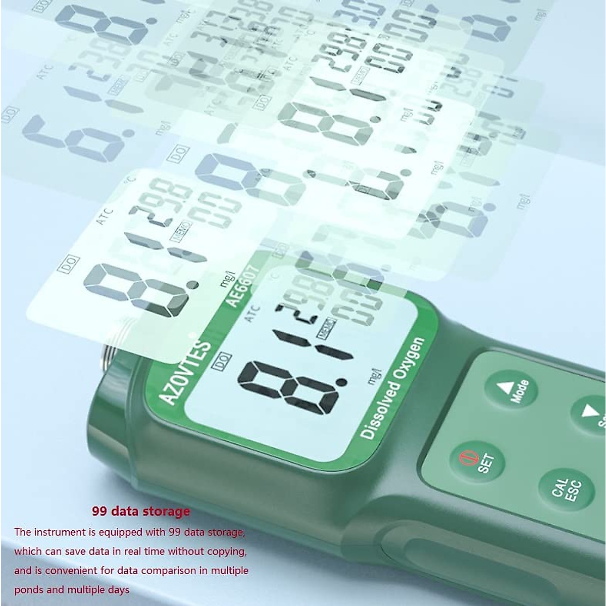 Portable Dissolved Oxygen Meter，Upgrade Temperature, Salinity and Altitude Triple Compensation，Handheld Water Quality Monitor