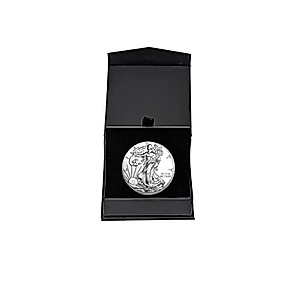 2013 - U.S. Silver Eagle in Plastic Air Tite in Magnet Close Black Gift Box - Gem Brilliant Uncirculated Dollar US Mint Uncirculated