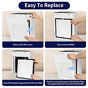 TZ-K2 Replacement Fil-ter Compatible with ToLife TZ-K2 Air Purifi-er, 3-in-1 True HEPA TZ-K2-A Air Clea-ner Filt-er with High-Efficicency Activated Carbon Fil-ter and Pre Fil-ter, 2 Pack