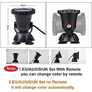 Pond Lights LED Underwater Lights Waterproof Lamp RGB 36 LED Underwater Spot Light for Swimming Pool Fountains Pond Water Garden Aquarium Underwater Lights