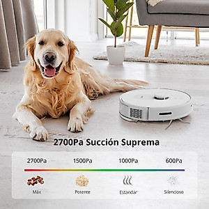 + 360 S8 Robot Vacuum and Mop Cleaner, Customized Smart Mapping, LiDAR Navigation, 2700Pa Strong Suction, Self-Charging Work with Alexa/WiFi/APP, Ideal for Carpet and Pet Hair