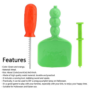 Amosfun 1 Set 6 Pcs Halloween Jack-o-Lantern Carving Carving Knives for Pumpkin Lamp Scraper Tool Halloween Pumpkin Carving Tools Fruit Carver Pumpkin Shaving Kit Props Metal
