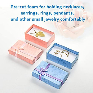 24-Piece Gifts Box Set, AQUEENLY Jewelry Gift Boxes for Rings, Pendants, Earring, Necklaces - Cardboard Jewelry Boxes for Anniversaries, Weddings, Birthdays, Assorted Colors - 3.2 x 2.0 x 1.1 Inches