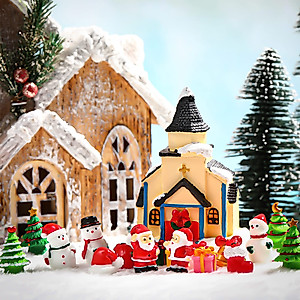 Blulu 25 Pieces Mini Christmas Santa Claus Figure Miniature Christmas Figurines Bulk Christmas Ornaments Xmas Mini Snowmen Santa Claus for Snow Globe Crafts DIY Snowy Dollhouse Decoration