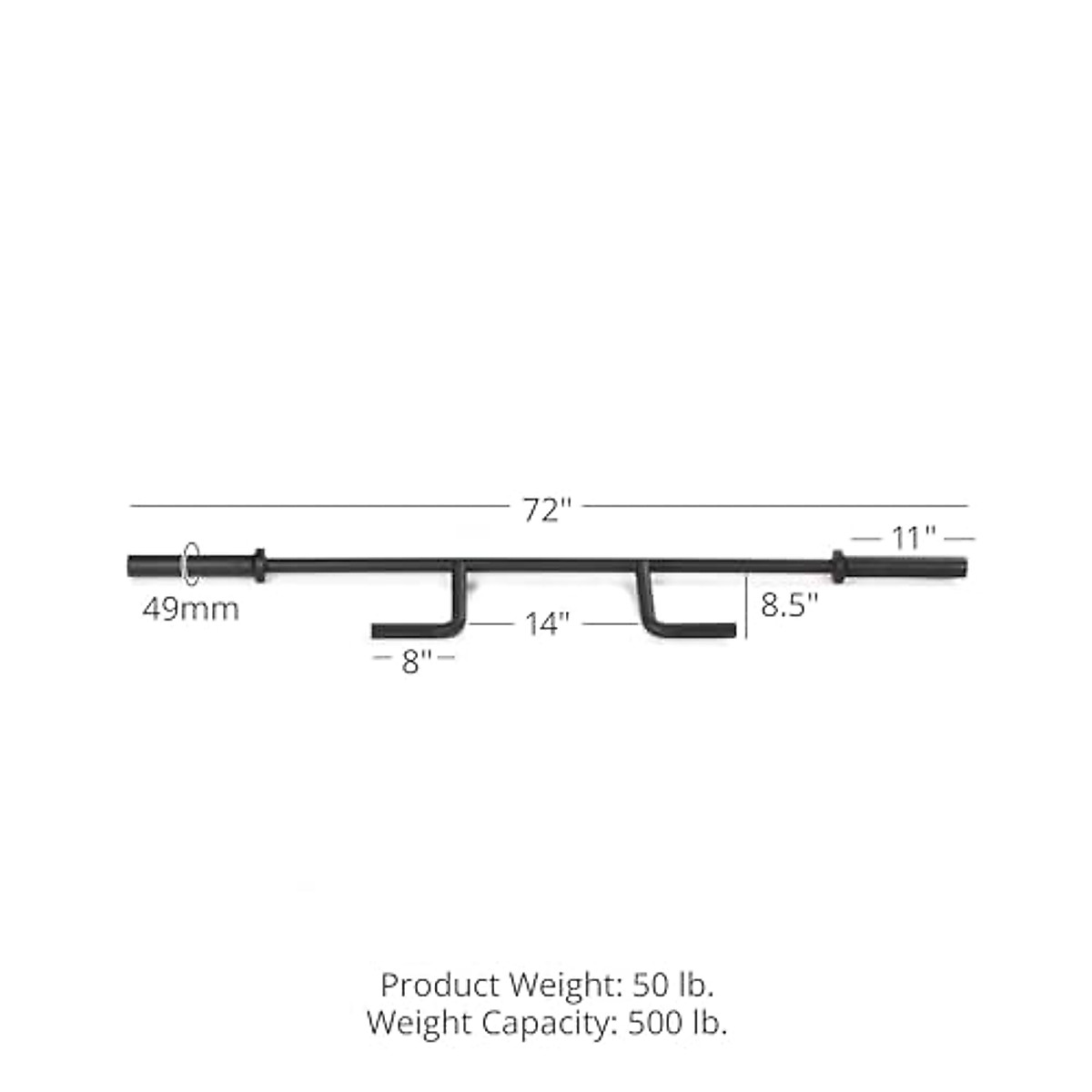Titan Fitness Seal Row Bar v2, 28MM Medium Diamond Knurling Olympic Bar, Rated 700 LB, Home Gym Strength Training Bar Seal Row or Bench Pull Movements