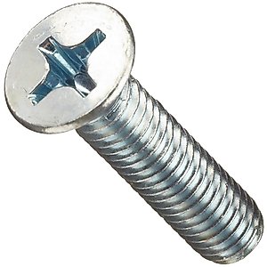 Small Parts Class 4.8 Steel Machine Screw, Zinc Plated Finish, Flat Head, Phillips Drive, Meets DIN 965, 6mm Length, M2-0.4 Metric Coarse Threads (Pack of 100)