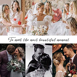 Unsutuo Bride Wedding Veil 1 Tiers Lace Applique Fingertip Bridal Tulle with Comb for Women and Girls (Ivory)