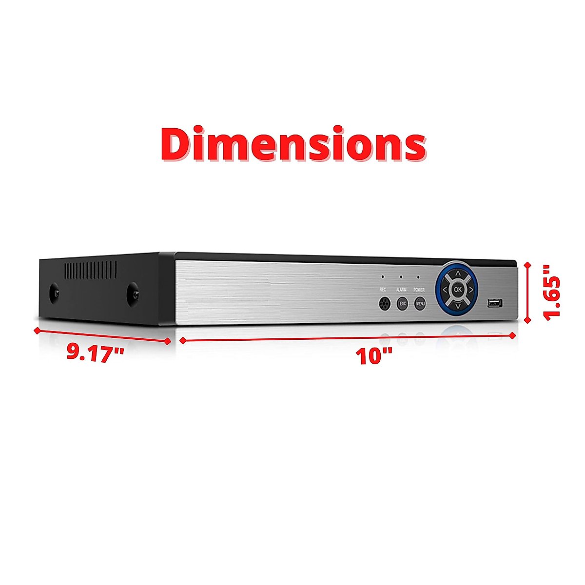 Evertech HD H.265 16 Channel Hybrid DVR Security Camera Recorder with 8TB Hard Drive, Compatible with AHD/TVI/CVI/Analog Cameras