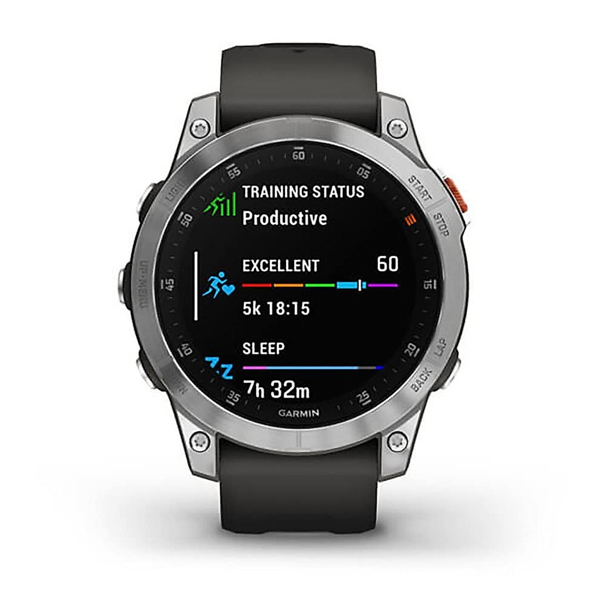 Garmin epix 2, Premium Active Smartwatch, Slate and Stainless Steel with Silicone Band Black