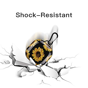 GOLINK Floral Full Body Protection Hard PC Cover with Printing Designs Compatible with Samsung Galaxy Buds Live(2020 Release)/Buds Pro (2021 Release) Charging Case-Sunflower
