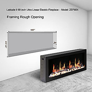 Litedeer Homes Gloria II 68 inch Smart Control Electric Fireplace Insert with WiFi Enable, ZEF68XS Silver White Fireplace 68