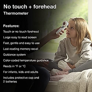 Braun No Touch and Forehead Thermometer - Touchless Thermometer for Adults, Babies, Toddlers and Kids – Fast, Reliable, and Accurate Results