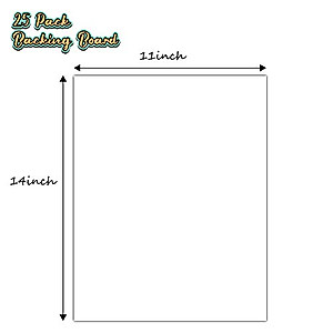 Golden State Art, 25 Pack 11x14 Bright White Backing Board for Frames, Pictures, Photos and More