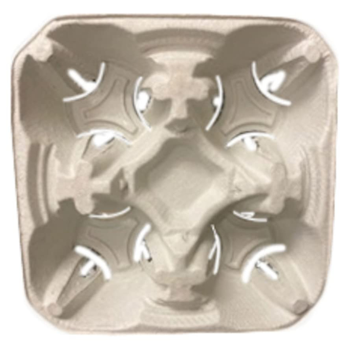 PACTIV Crsrmvr Drinkcarrier 8.6X8.6X2.4 4Cupnat, 1000 CS