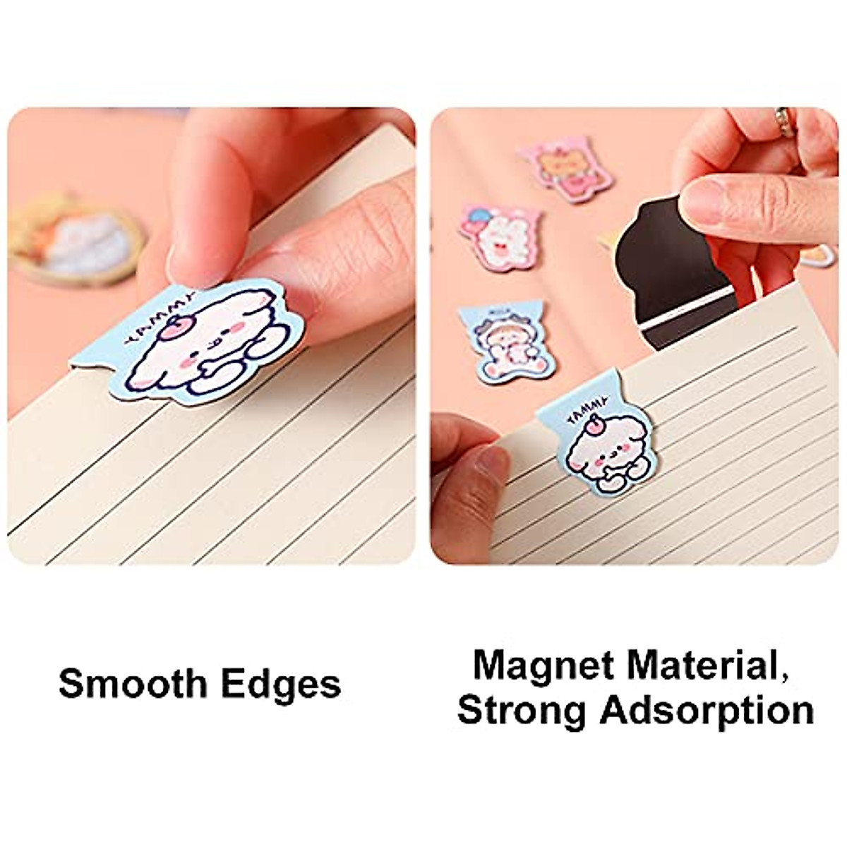 24PCS Magnetic Bookmarks for Kids, Cute Magnet Book Markers, Animals Book Mark, Bookmarks for Women, Page Clips Bookmark for Students Girls School Home Office Supplies