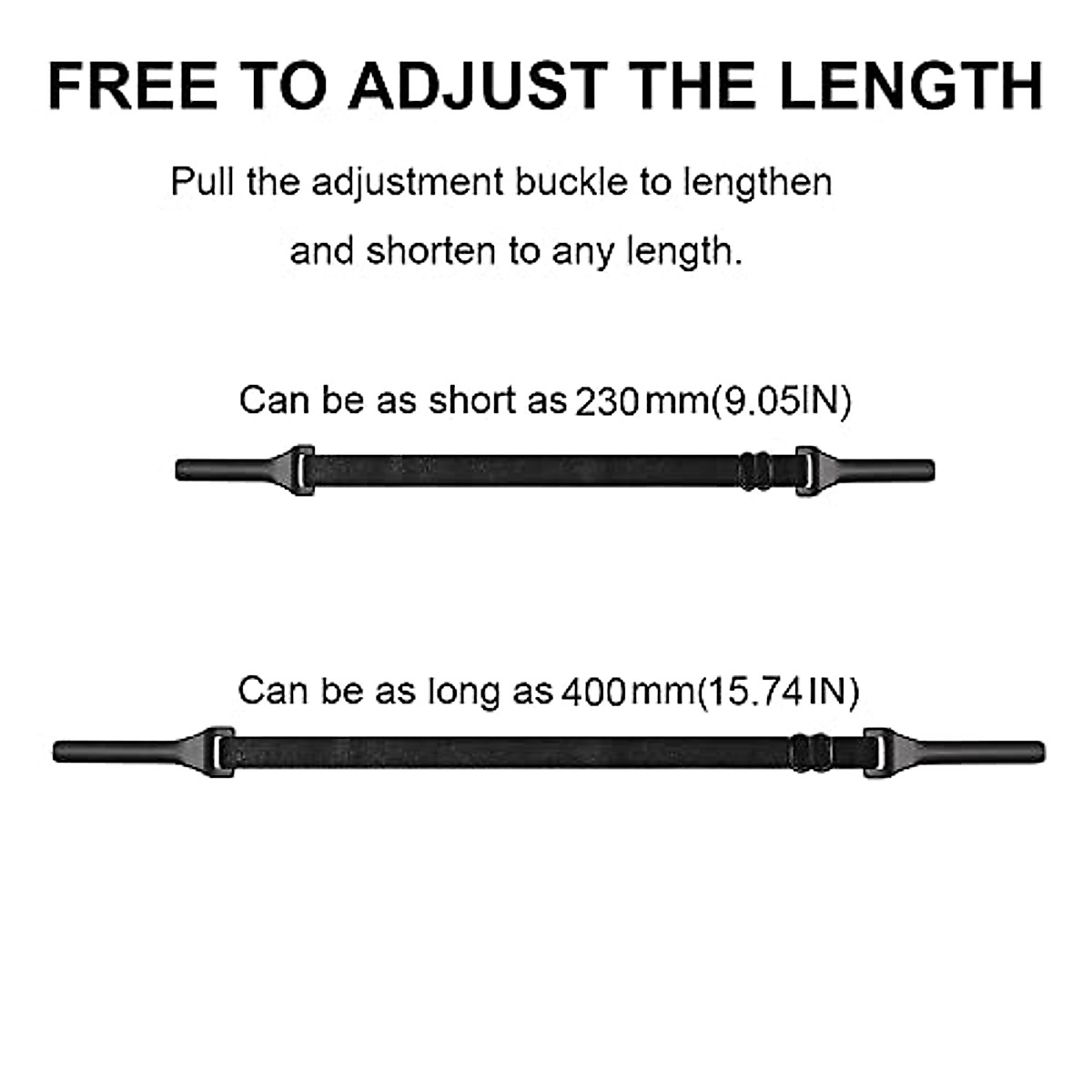 Junsika Adjustable Glasses Strap No Tail Eyewear Retainer Sports Glasses Strap for Men Women Kids Eyeglasses Sunglasses Strap 2 Packs