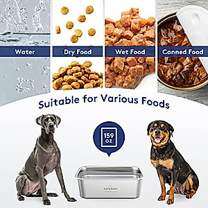 AIPERRO Stainless Steel Dog Bowls for Large Dogs, Large Capacity Metal Dog Water Food Bowl, Indoor and Outdoor Universal Pet Bowl