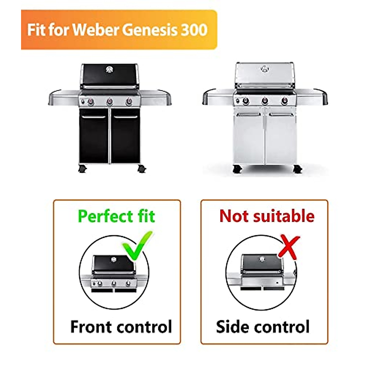 GRISUN 62752 19.5 Inch Grill Burner for Weber Genesis 300 Series 304 Stainless Steel - Genesis E310 E320 E330 S310 S320 S330 Gas Grills with Front Control (2011-2016)