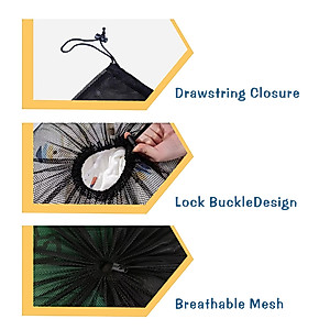 2 Pack Large Mesh Laundry Bag, Heavy Duty Mesh Laundry Bags Drawstring Lockable, 27×36inch Black Laundry Hamper Liner, Machine Washable, for Ball Storage, Travel, Toys, Sports Factories, Dorms