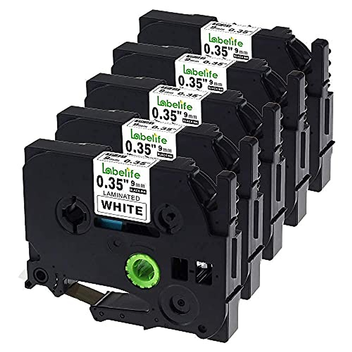 Replacement for Brother Ptouch TZe-221 9mm Label Tapes Bundle with Replace TZe-231 12mm Label Tape, Black on White, (Total 10-Pack)