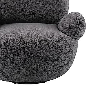 HAUSHECK Swivel Barrel Chair, Black