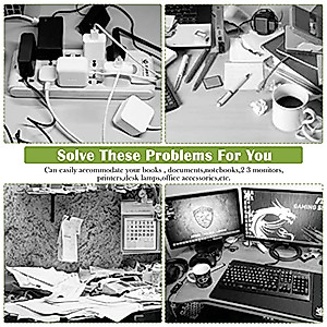 Lucky Shop L-Shaped Desk 47" Corner Computer Desk, Gaming Table with Sturdy X Leg, Adjustable Wood PC Desk, Modern Ergonomic Racing Style Study Desk Workstation, Space-Saving for Home Office, Brown