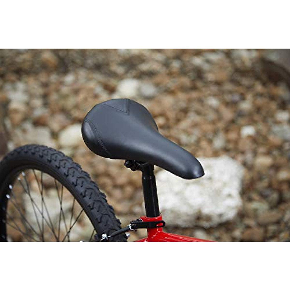 Huffy Stone Mountain Boys 24 Inch Mountain Bike, Red Gloss Frame, 21-Speed Shimano Twist Shifting, Front Suspension, Comfort Saddle | 20"/24"/26" Sizes, 6-21 Speeds, Dual Suspension Available |