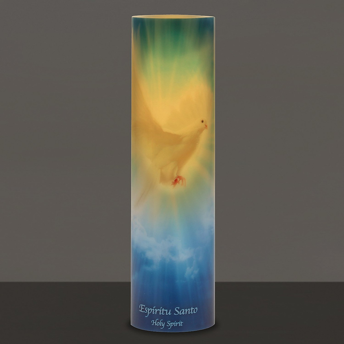 The Saints Collection Holy Spirit Flickering Lifelike LED Prayer Candle with Timer, Religious Home Decor, Gift Ideas for Friends and Family